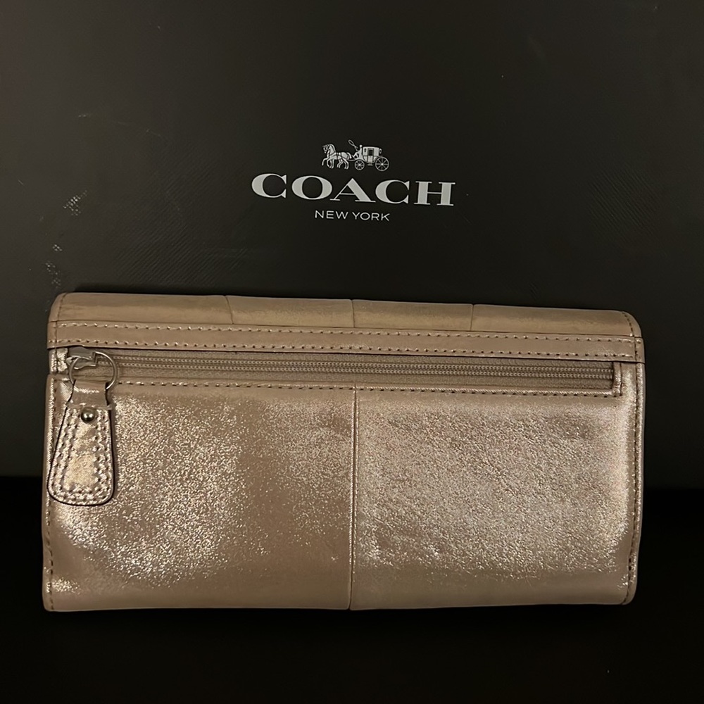 Rare Light Gold Chrome Coach Wallet - Gem